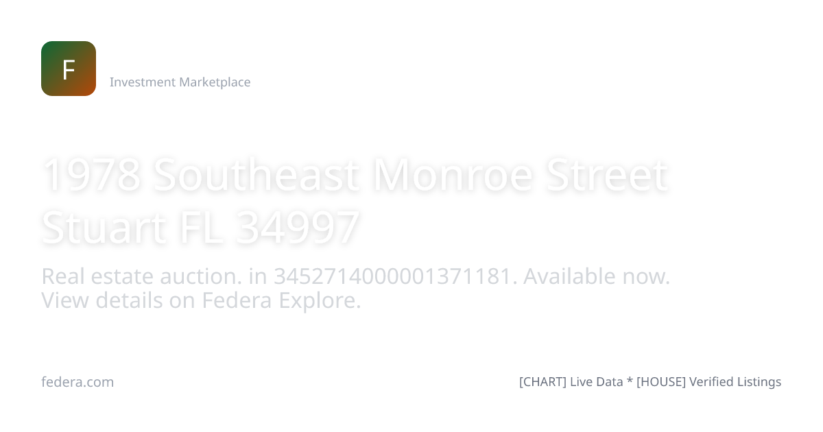 1978 Southeast Monroe Street Stuart FL 34997 | Federa Auction | Federa ...